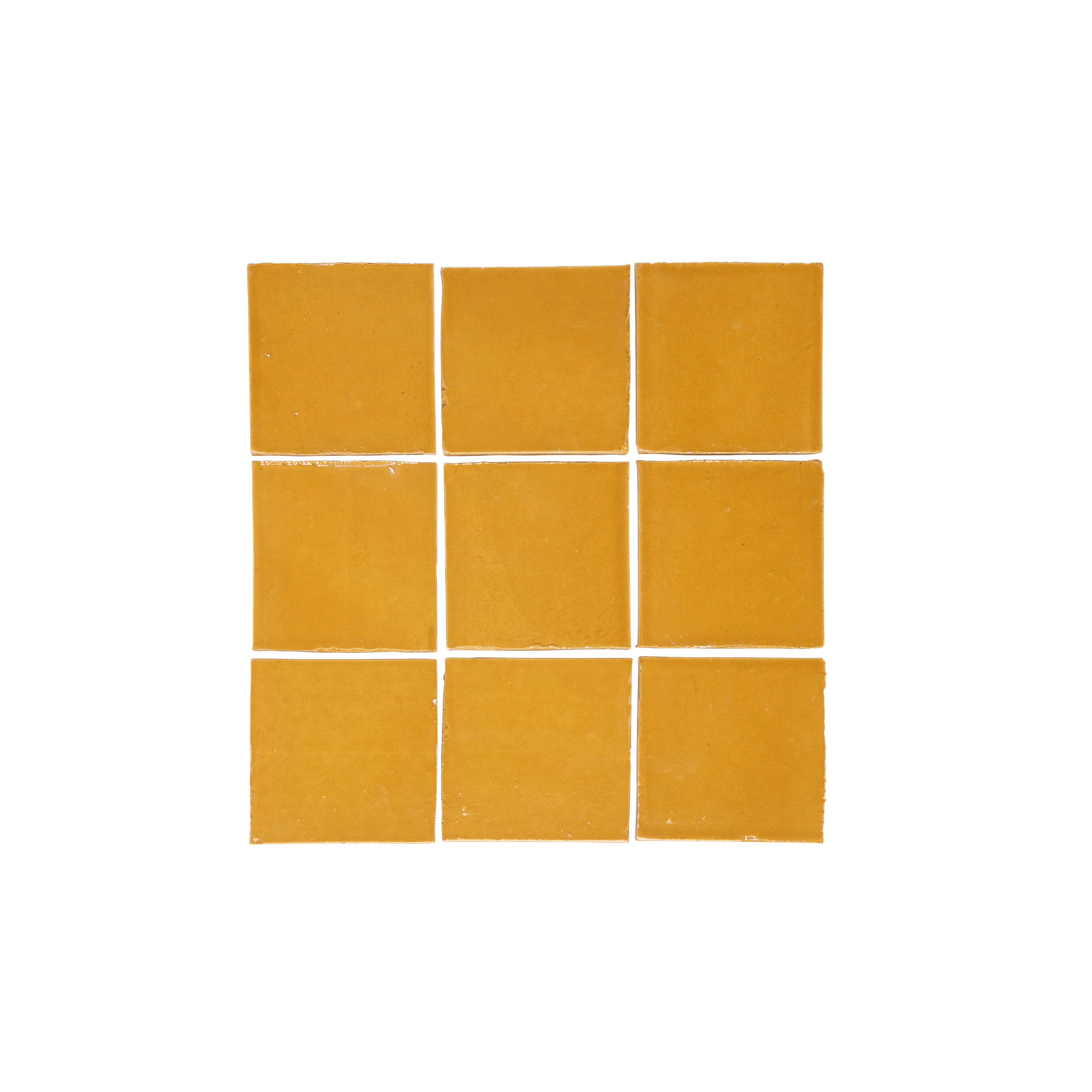 Rommani Handmade Zellige Square Tile - Saffron Yellow | ABI Interiors