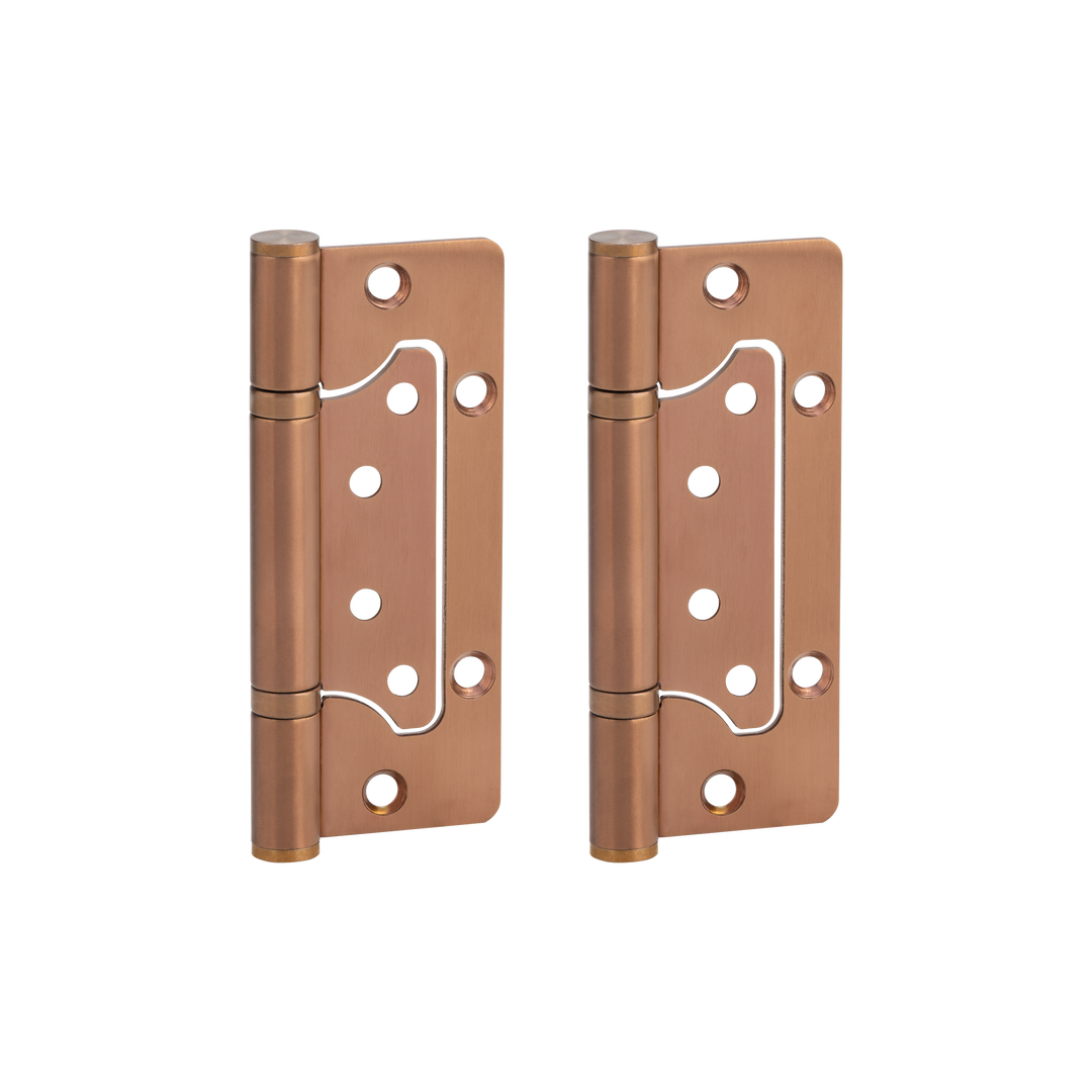 Ellis Flush Door Hinge Pair 130mm - Brushed Copper | (NZ) ABI Bathrooms ...
