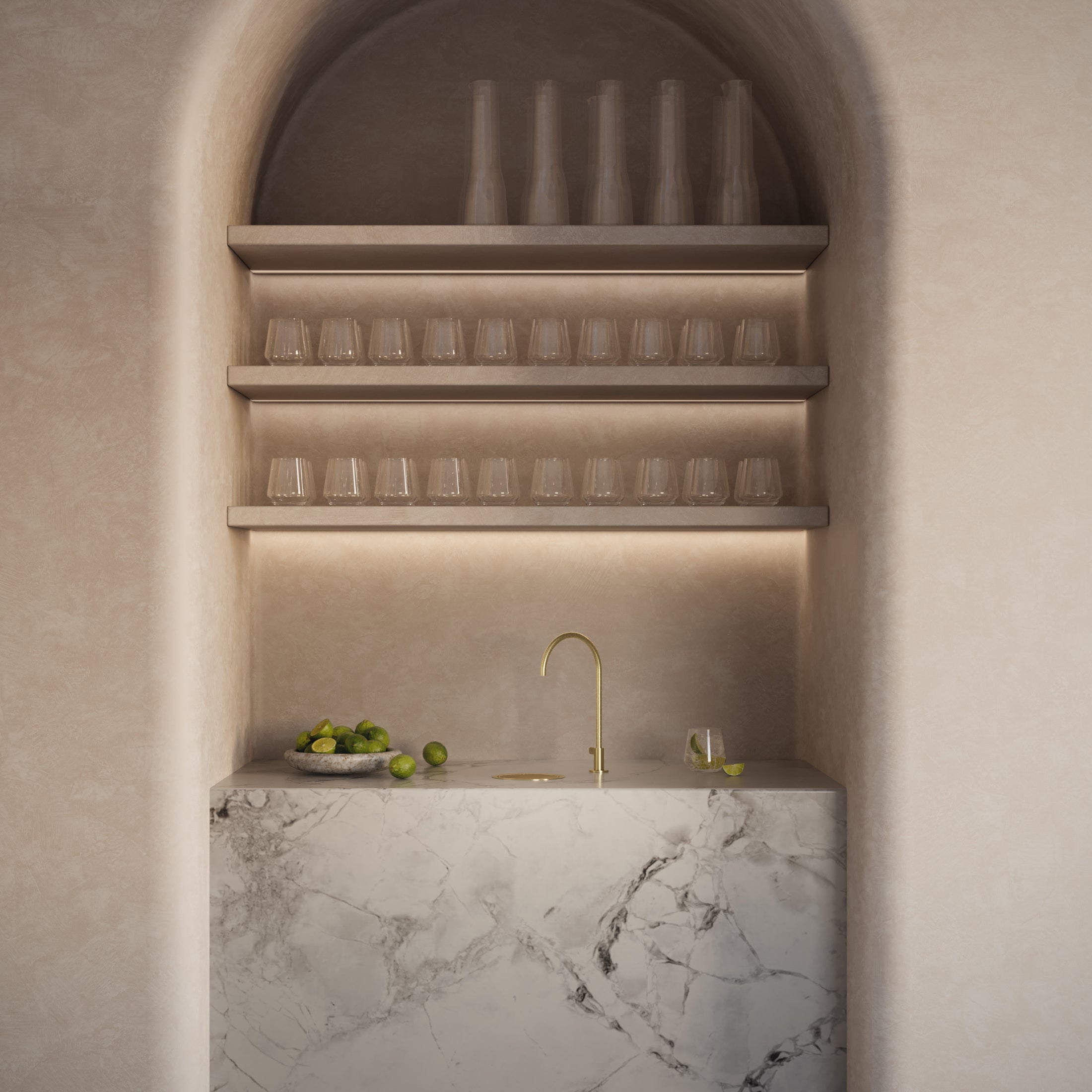 Mini Water Filter Tap - Brushed Brass | ABI Interiors