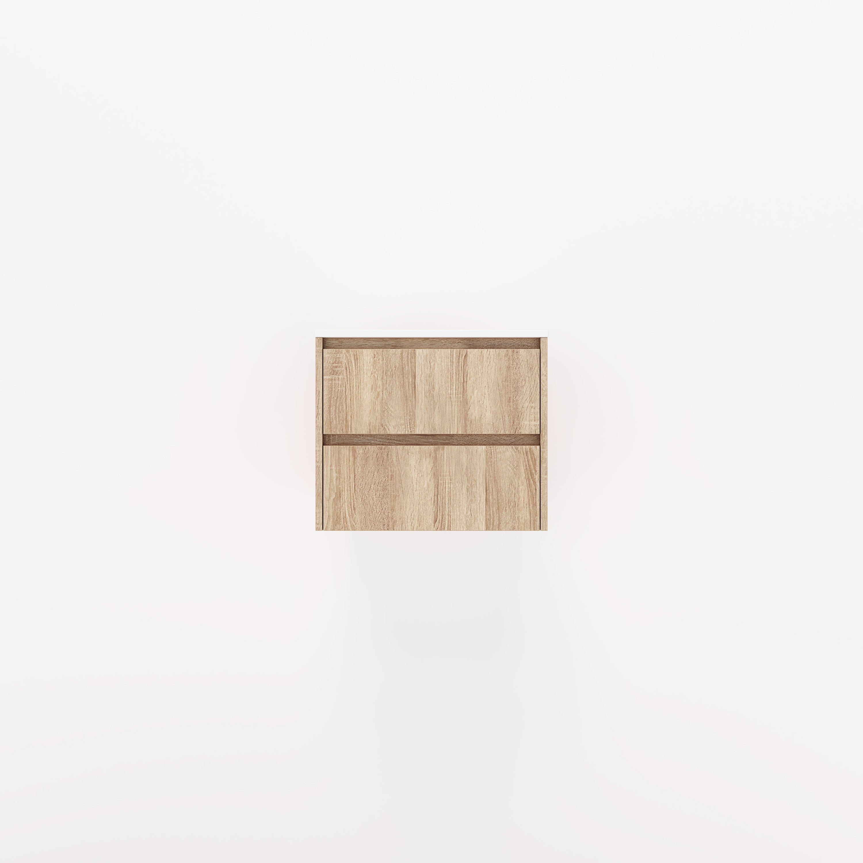 Addison 2-Drawer 600mm - White Ash Oak - 1 Cut-Out | ABI Interiors