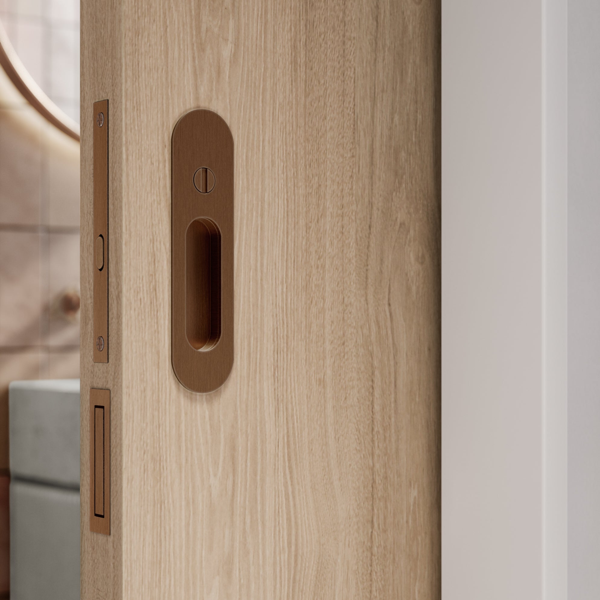 Cavity Slider Edge Pull - Brushed Copper | ABI Interiors
