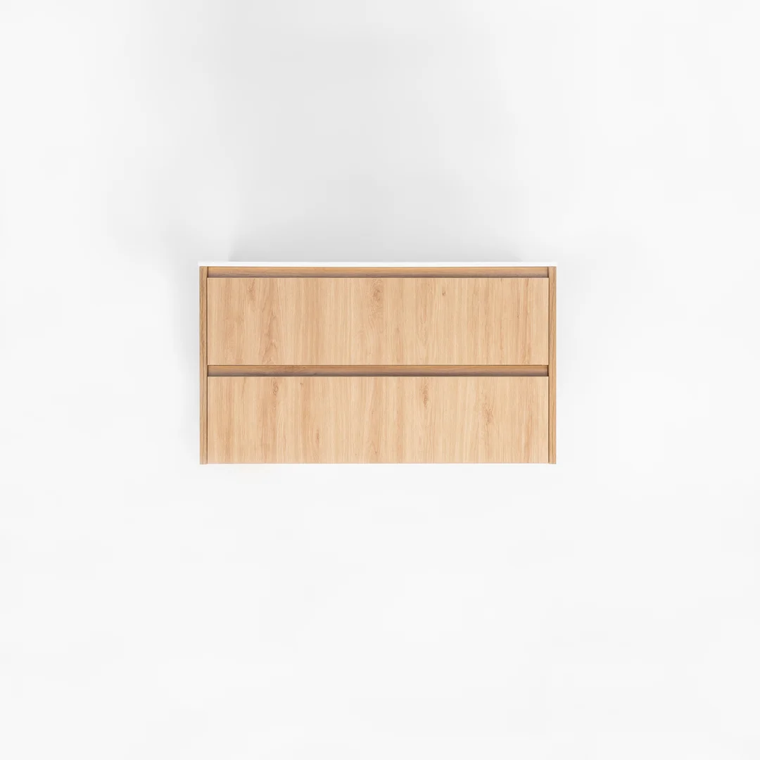 Addison 2-Drawer 900mm - Pure Oak - 1 Cut-Out | (NZ) ABI Bathrooms ...