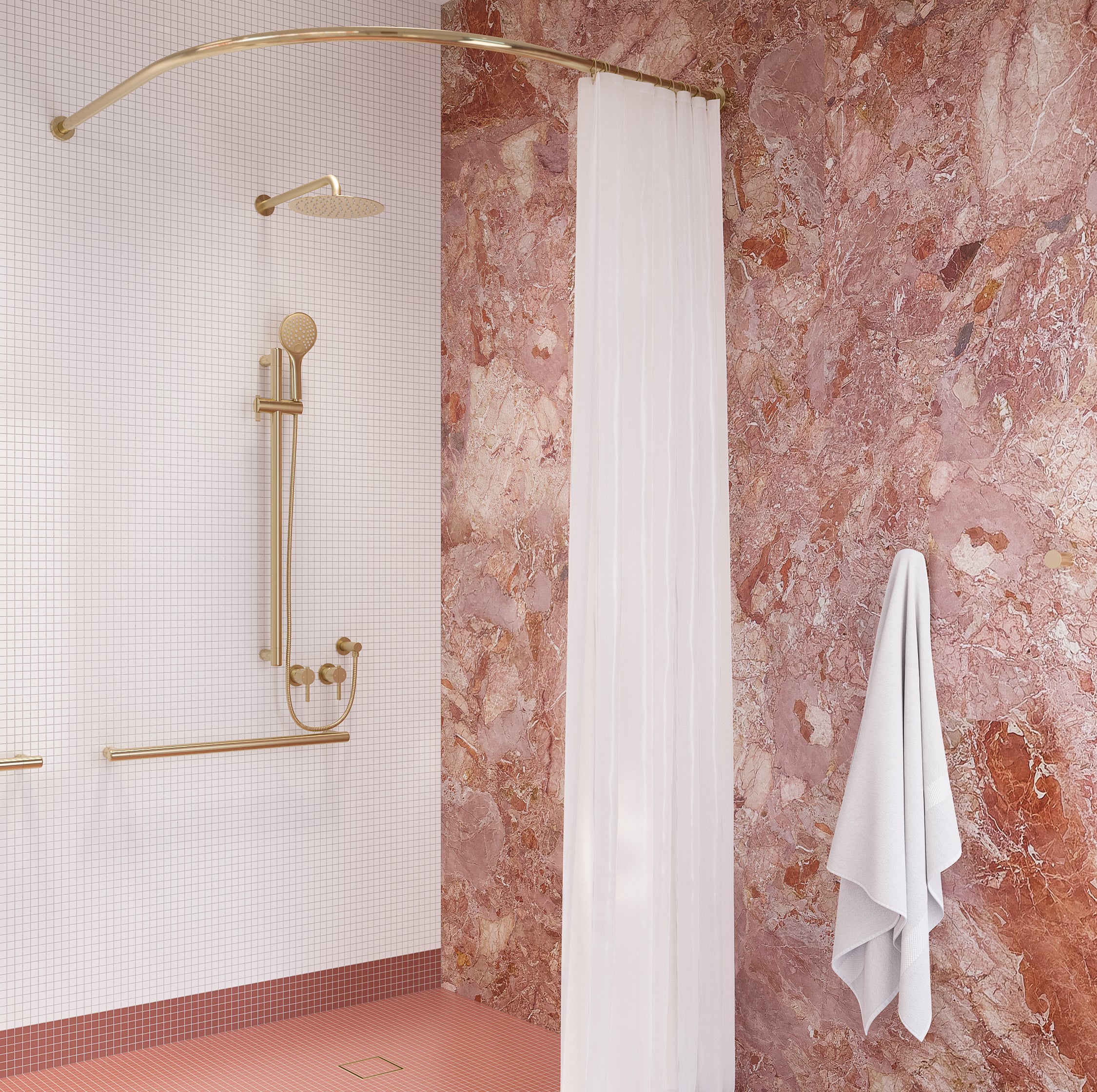 Aliro Shower Holder - Brushed Brass | ABI Interiors