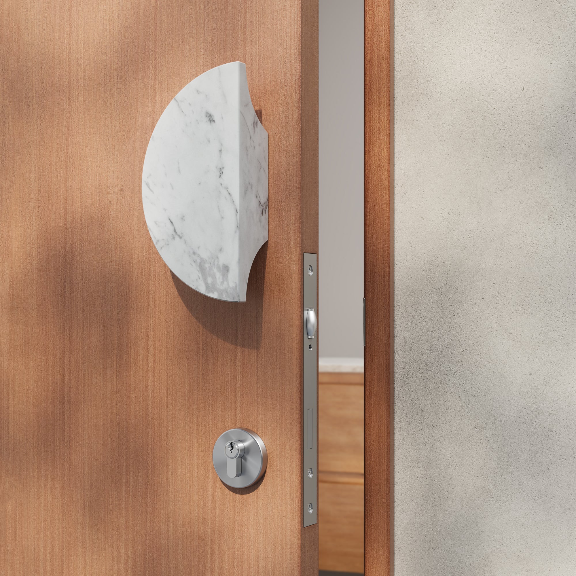 Carrara Half Moon Entry Door Pulls (Single) | (NZ) ABI Bathrooms ...