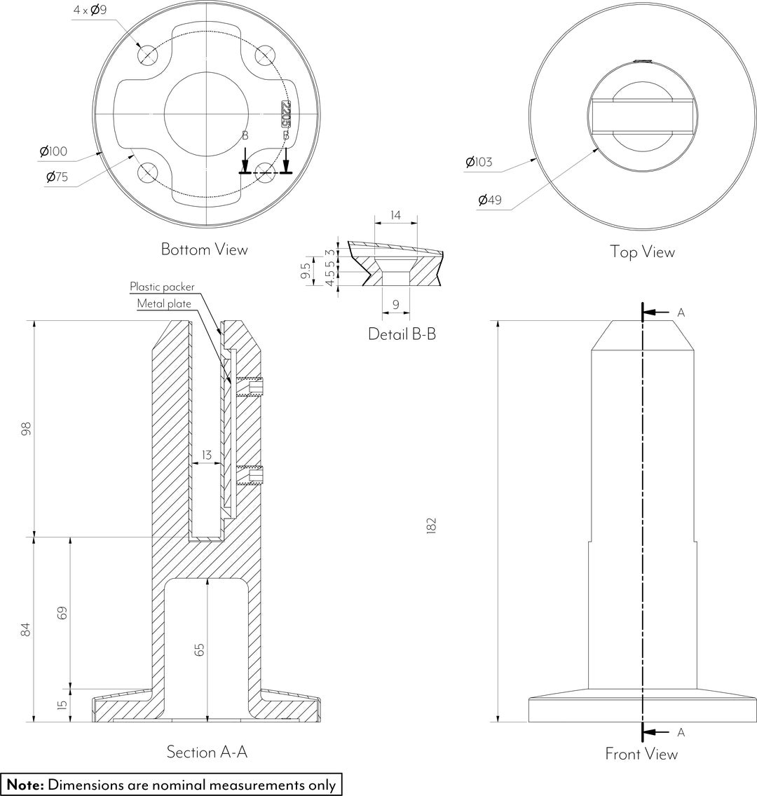Zale Pool Fence Spigot - Brushed Brass | ABI Interiors
