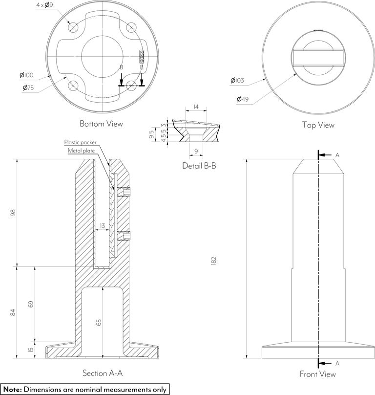Zale Pool Fence Spigot - Brushed Brass | ABI Interiors