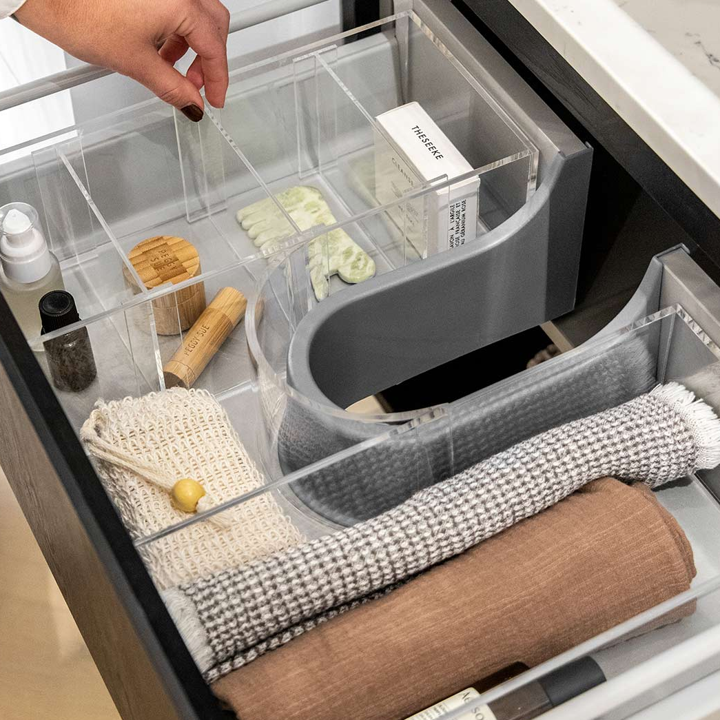 Vanity Drawer Organiser w Cut Out - 600mm | ABI Interiors