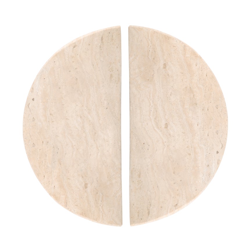 Travertine Half Moon Entry Door Pull (Pair) | ABI Interiors