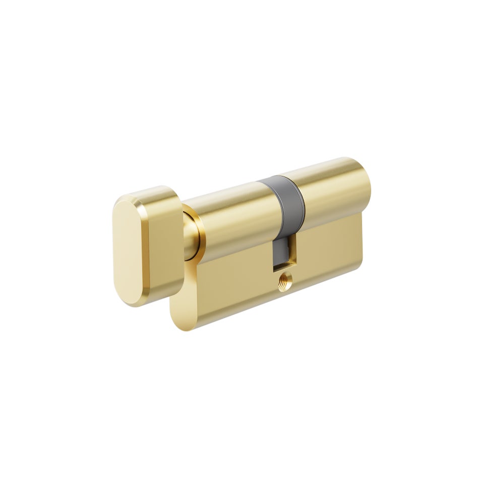 Euro Cylinder Single (Key/Turn) 70mm - Brushed Brass | ABI Interiors