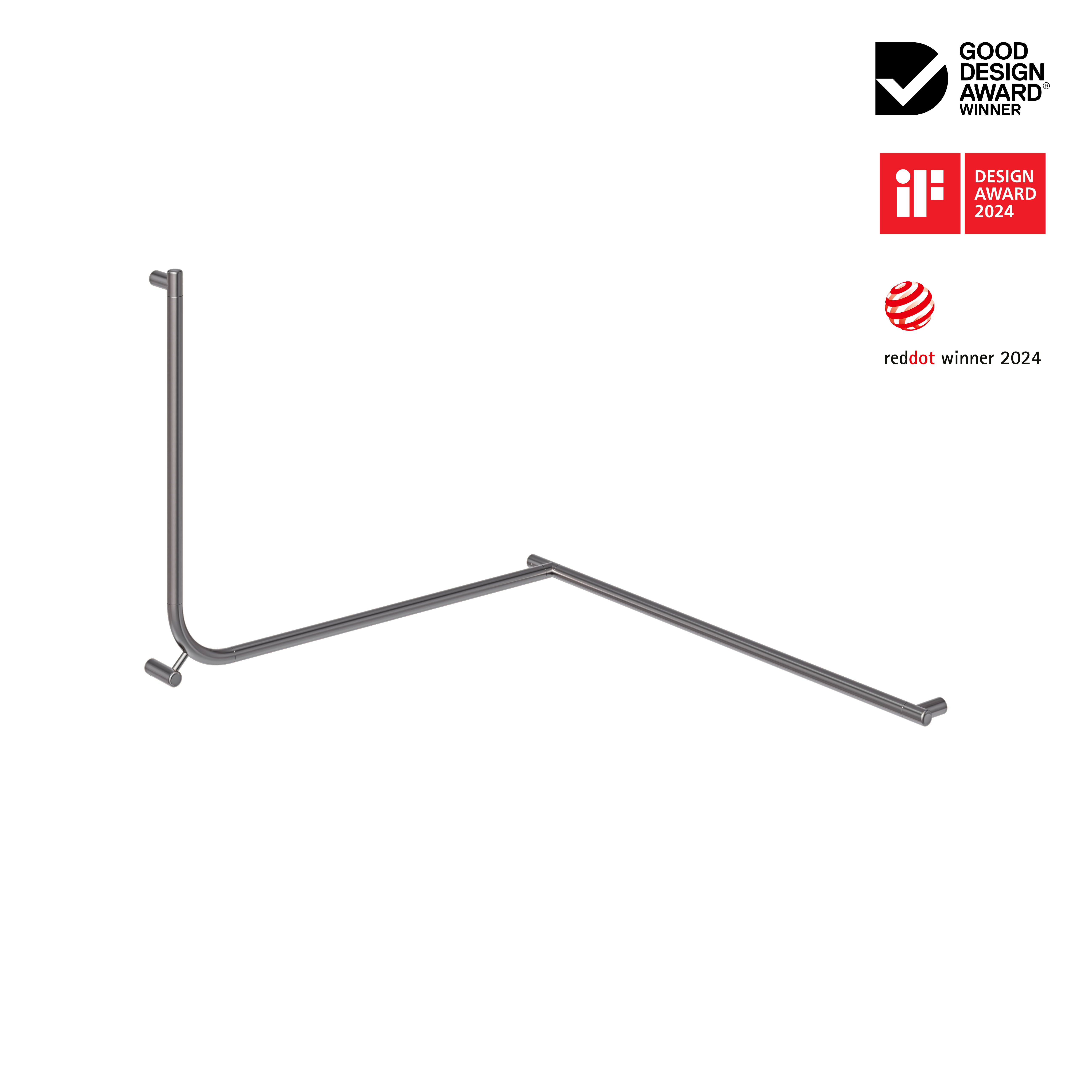 Aliro Accessible 90° Continuous Grab Rail - Brushed Gunmetal | ABI ...