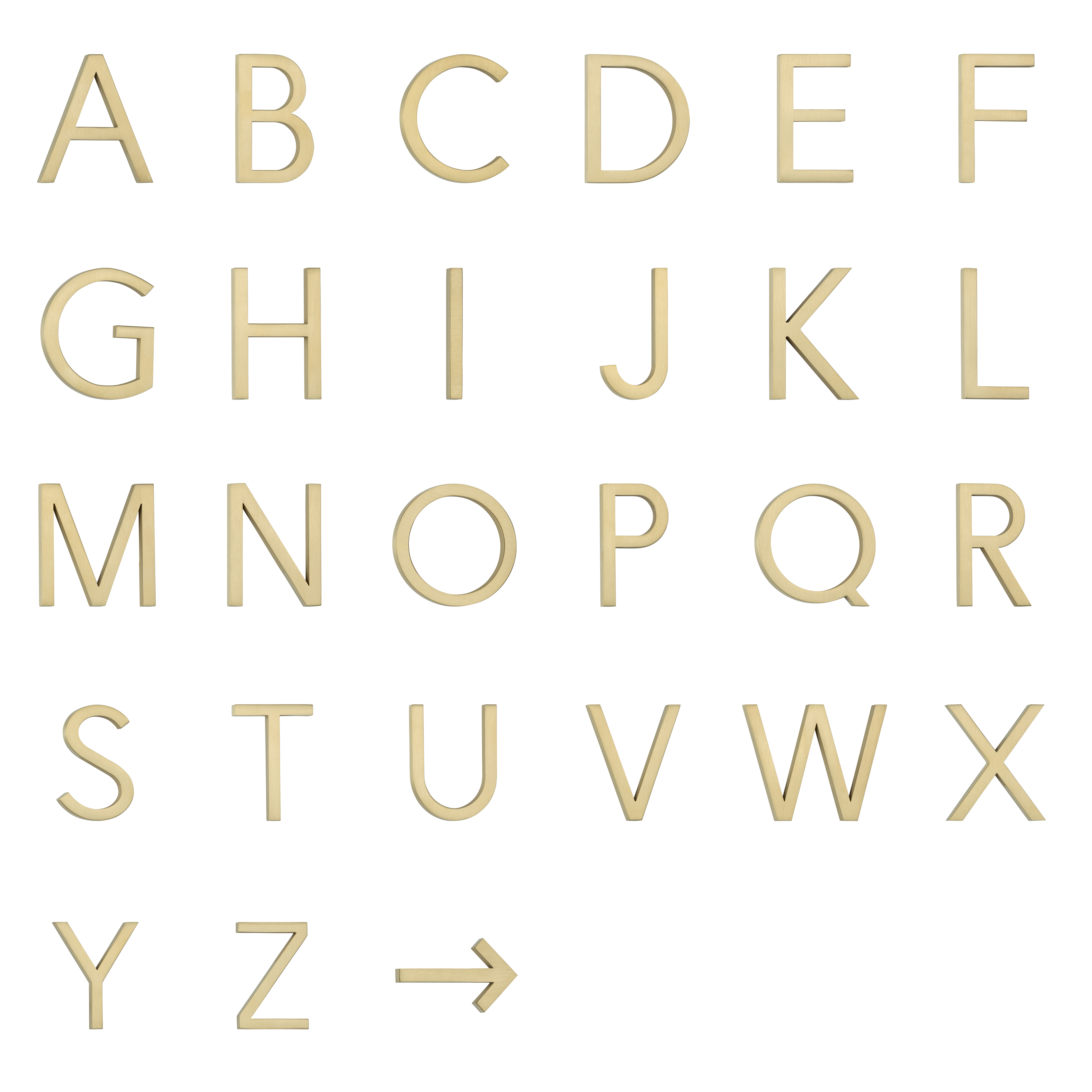 Lettering - Brushed Brass | ABI Interiors