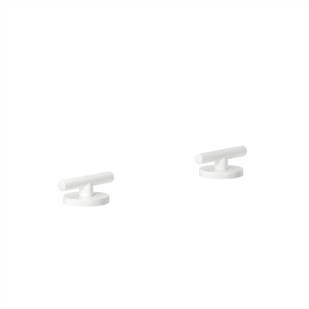 Barre Assembly Bench-Mounted Taps - White - ABI Interiors UK