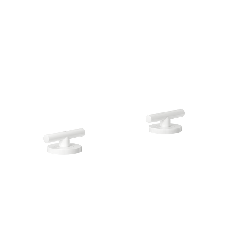 Barre Assembly Bench-Mounted Taps - White - ABI Interiors UK