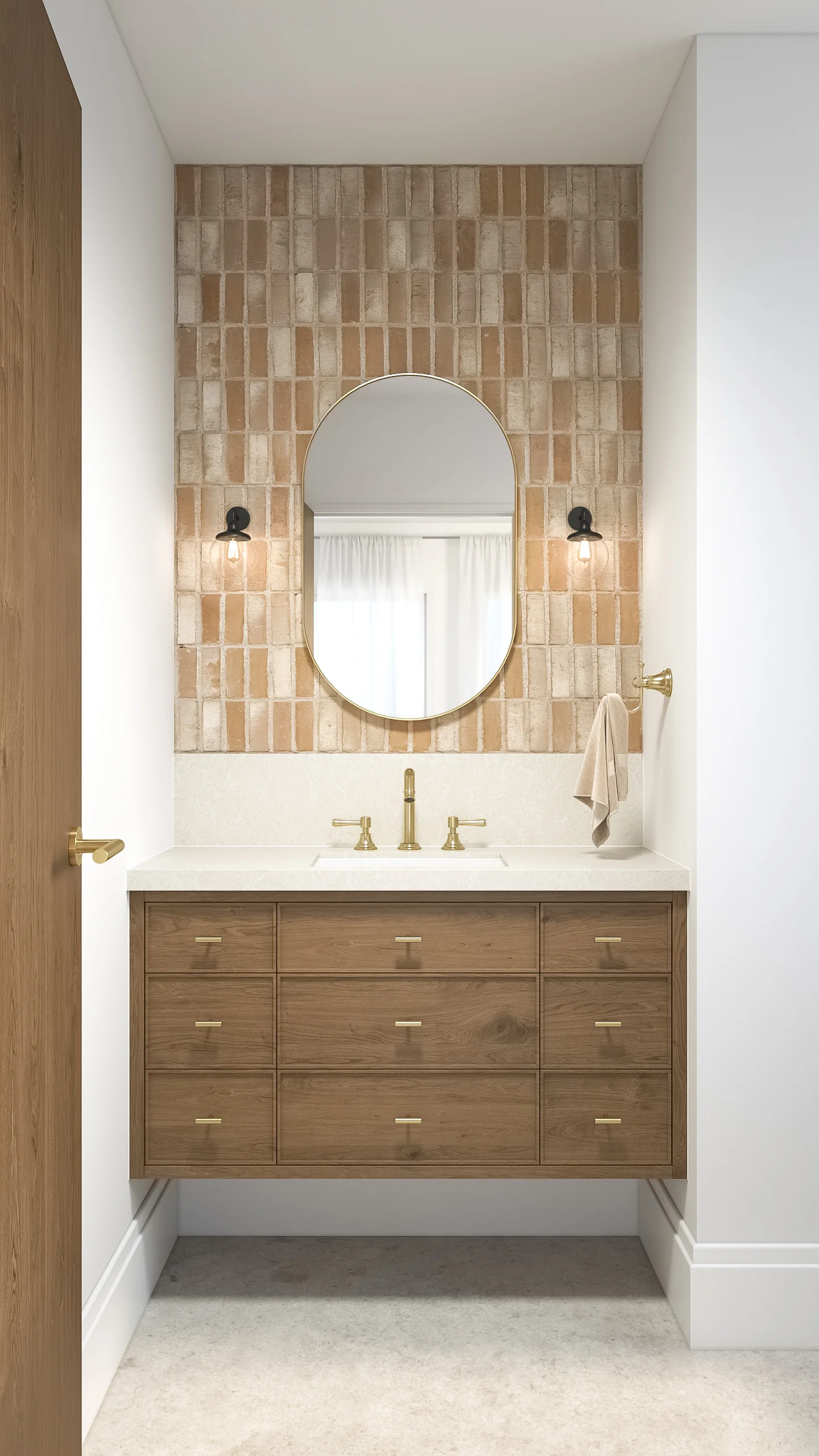 Kingsley Assembly Bench-Mounted Taps - Brushed Brass - ABI Interiors UK