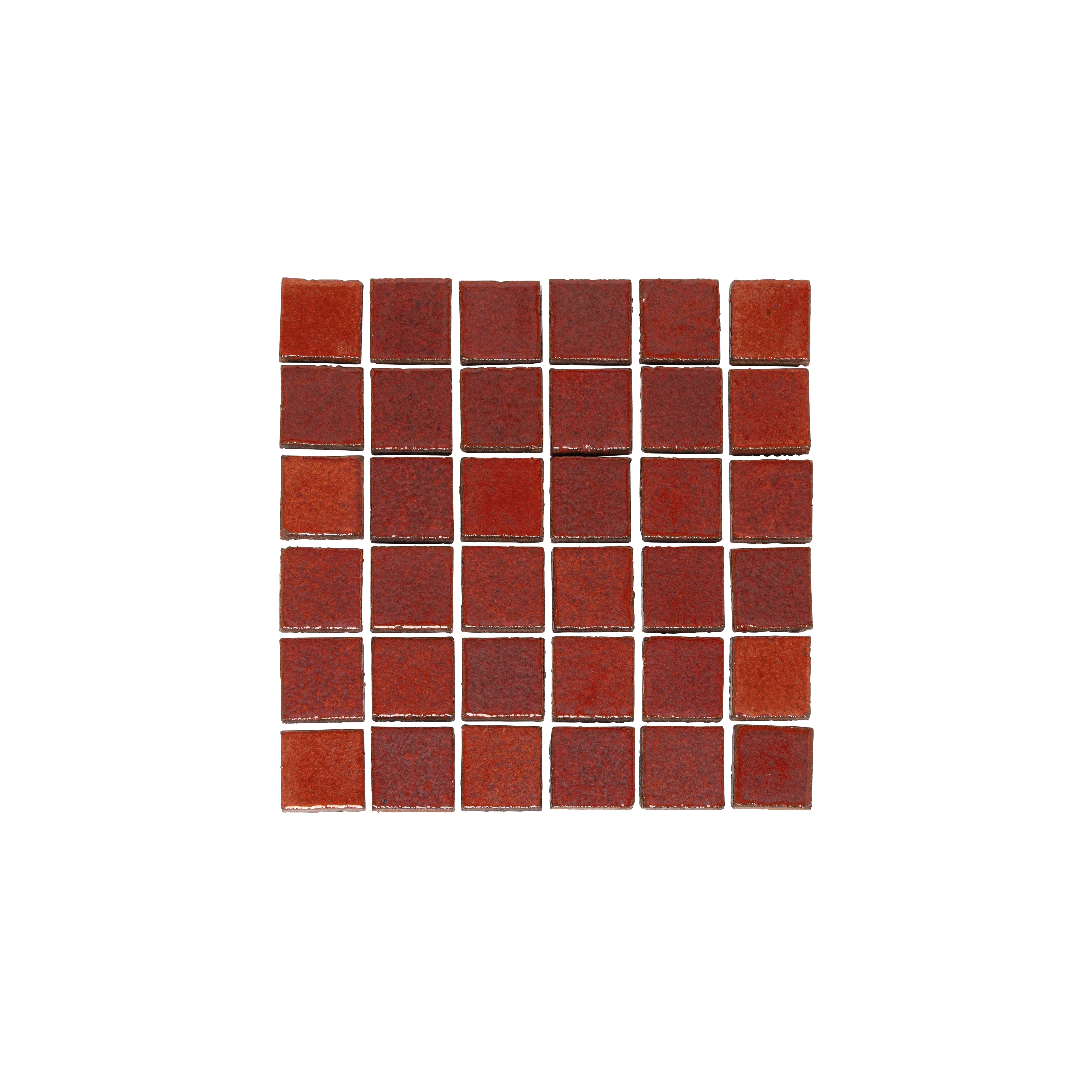 Miyako Handmade Square Mosaic Tile - Rustic Red | ABI Interiors