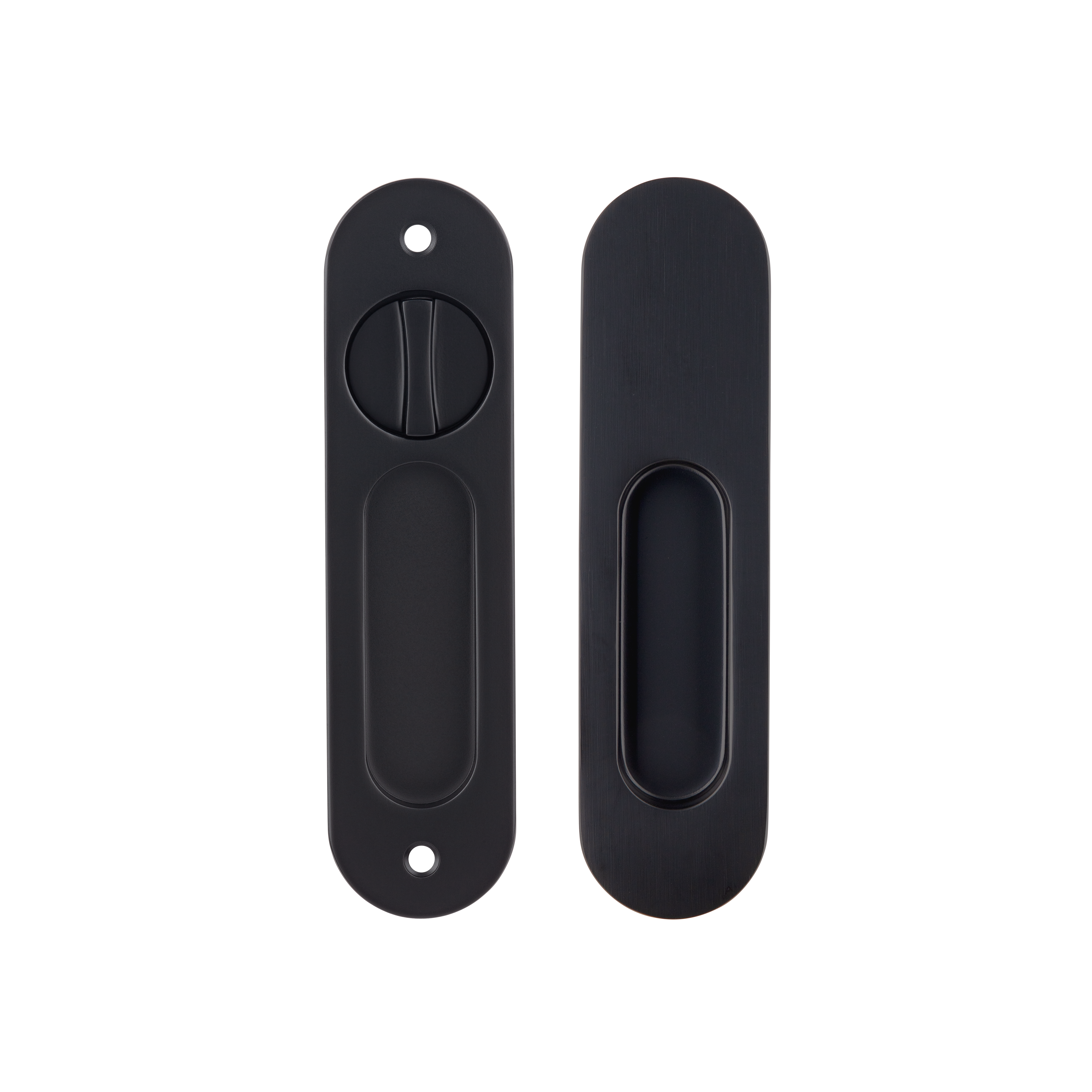 Leroy Sliding Double Door Privacy Set - Matte Black | ABI Interiors