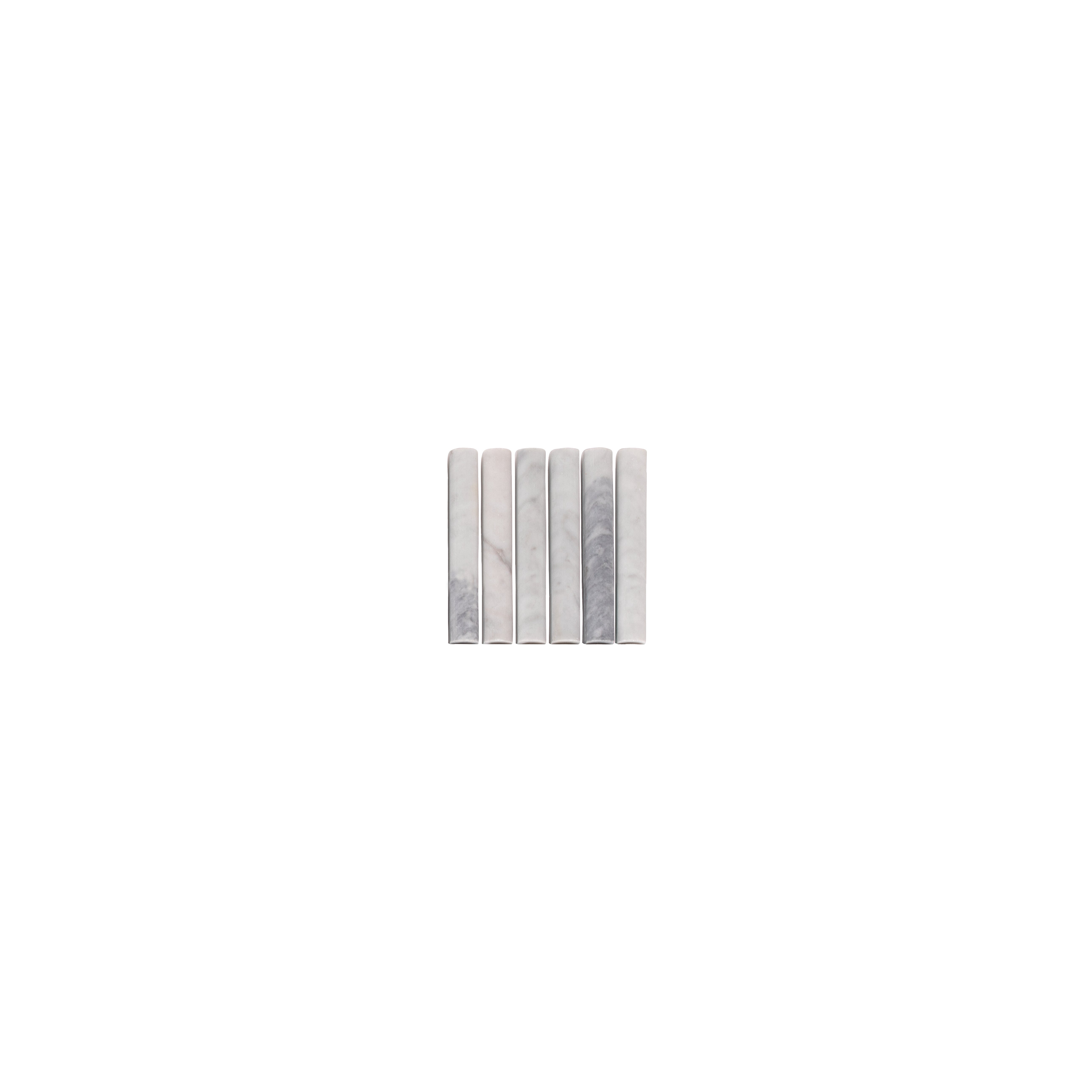 Okawa Rounded Finger Mosaic Tile - Grey Marble (Sample) | ABI Interiors