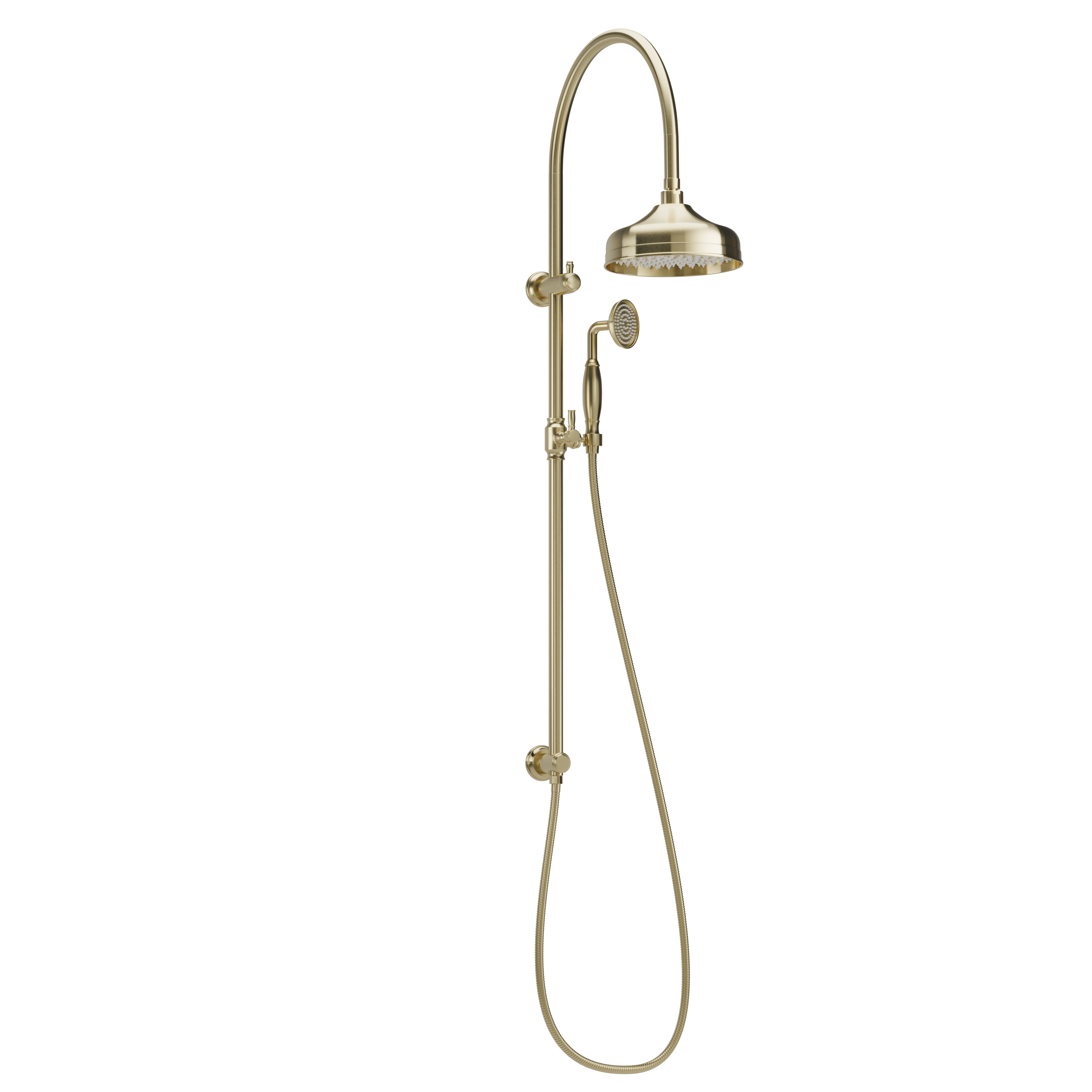 Kingsley Shower Rail Set - Brushed Brass | (NZ) ABI Bathrooms & Interiors