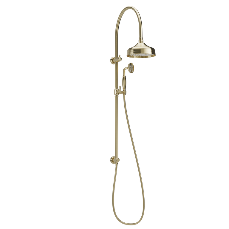 Kingsley Shower Rail Set - Brushed Brass | (NZ) ABI Bathrooms & Interiors