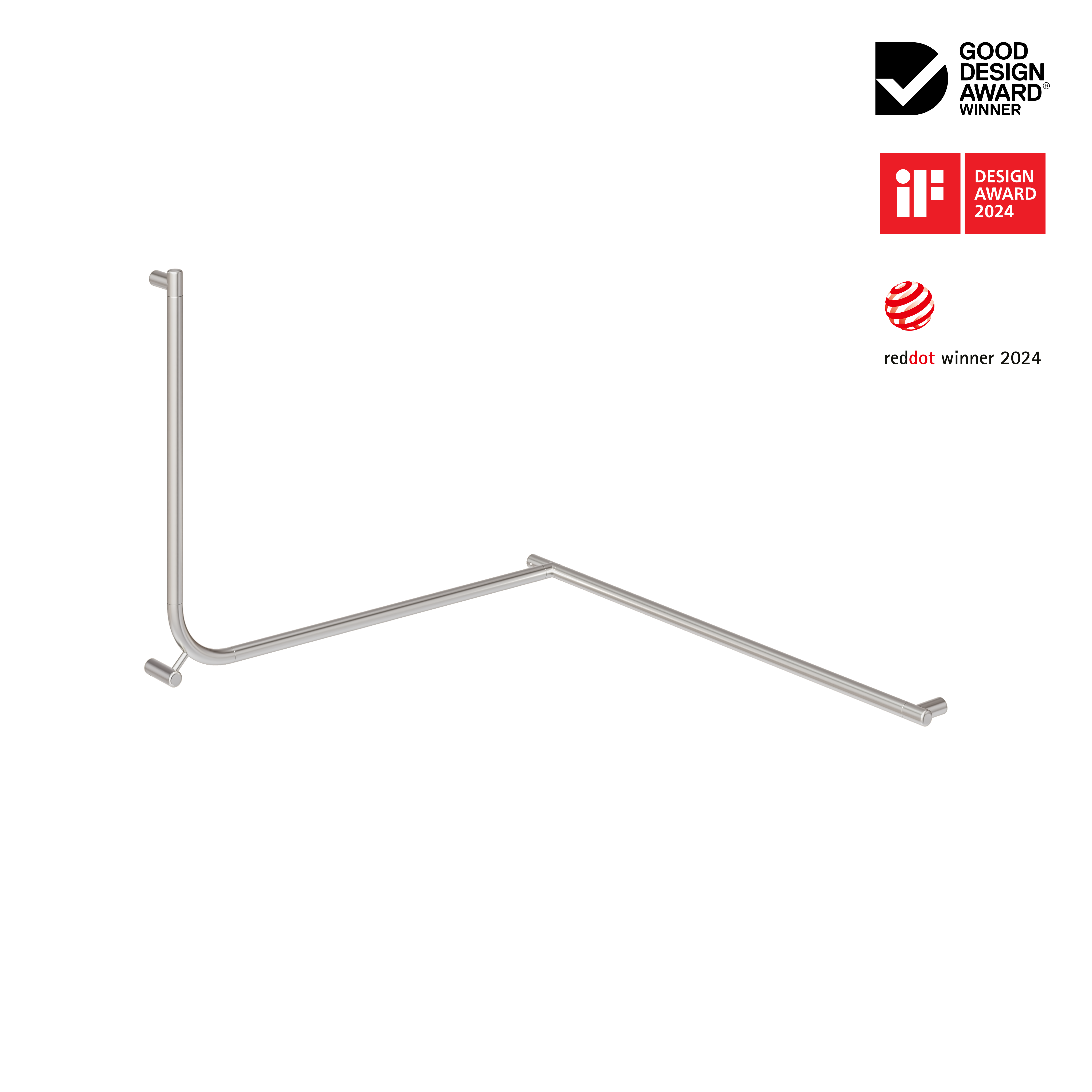 Aliro Accessible 90° Continuous Grab Rail - Stainless Steel | ABI Interiors