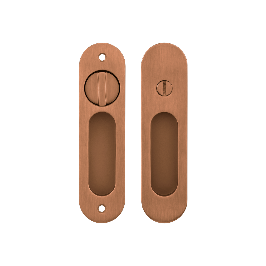Leroy Sliding Door Privacy Set - Brushed Copper - ABI Interiors UK