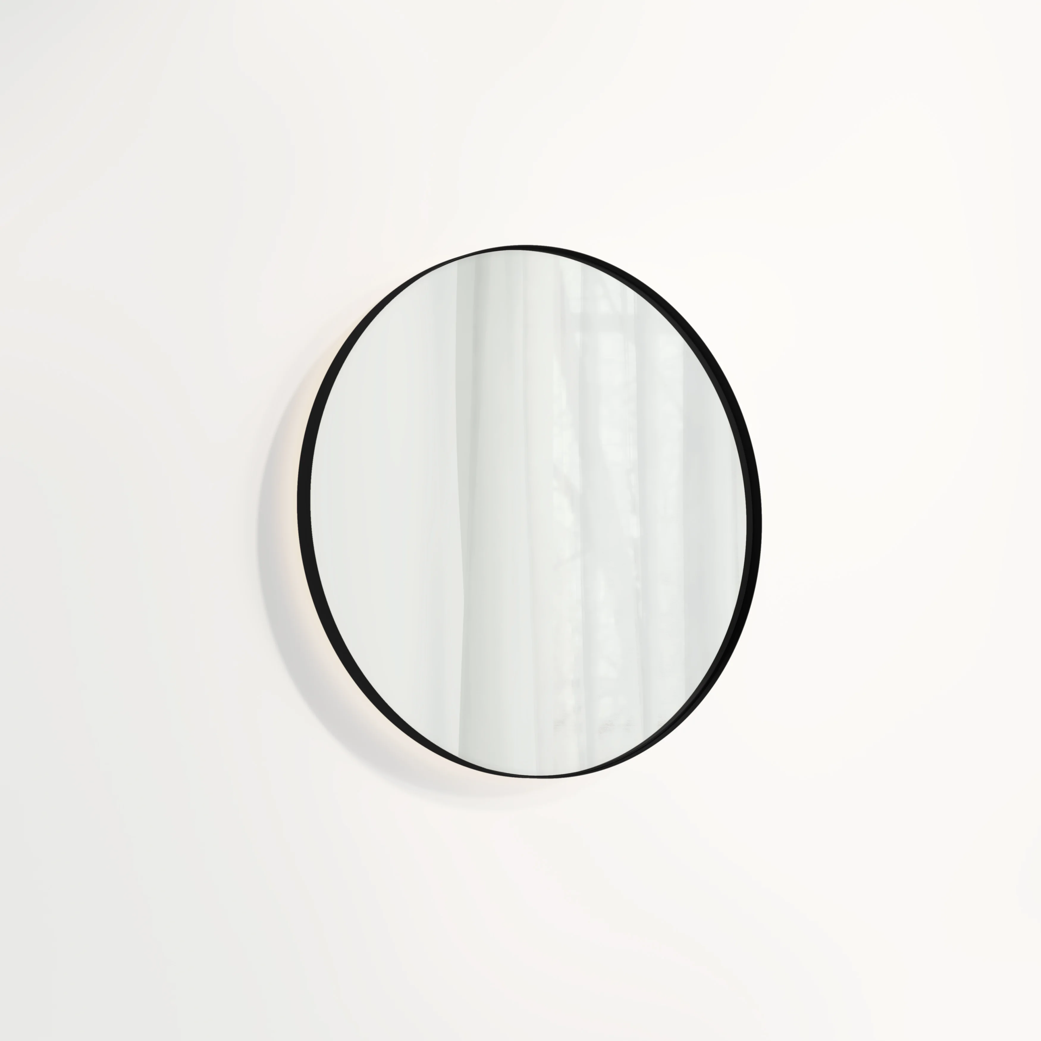 Round Mirror LED 600mm - Matte Black | ABI Interiors