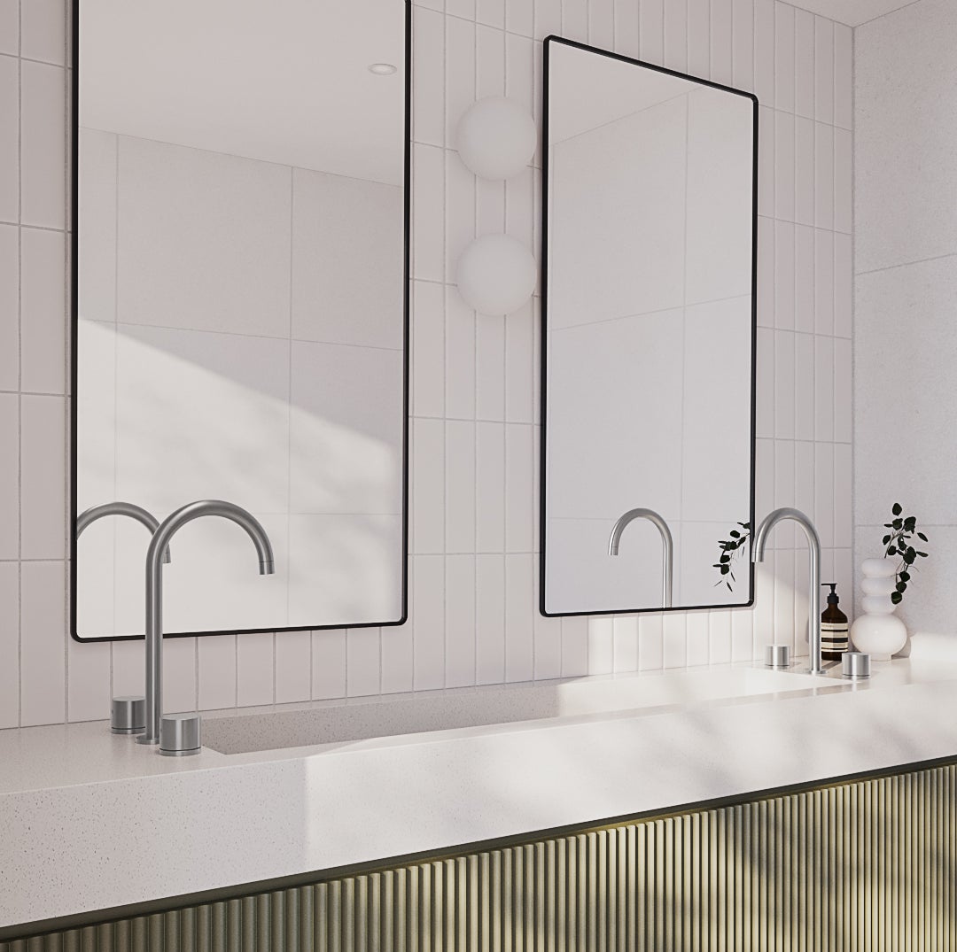 Milani Assembly Bench-Mounted Taps - Brushed Nickel | ABI Interiors