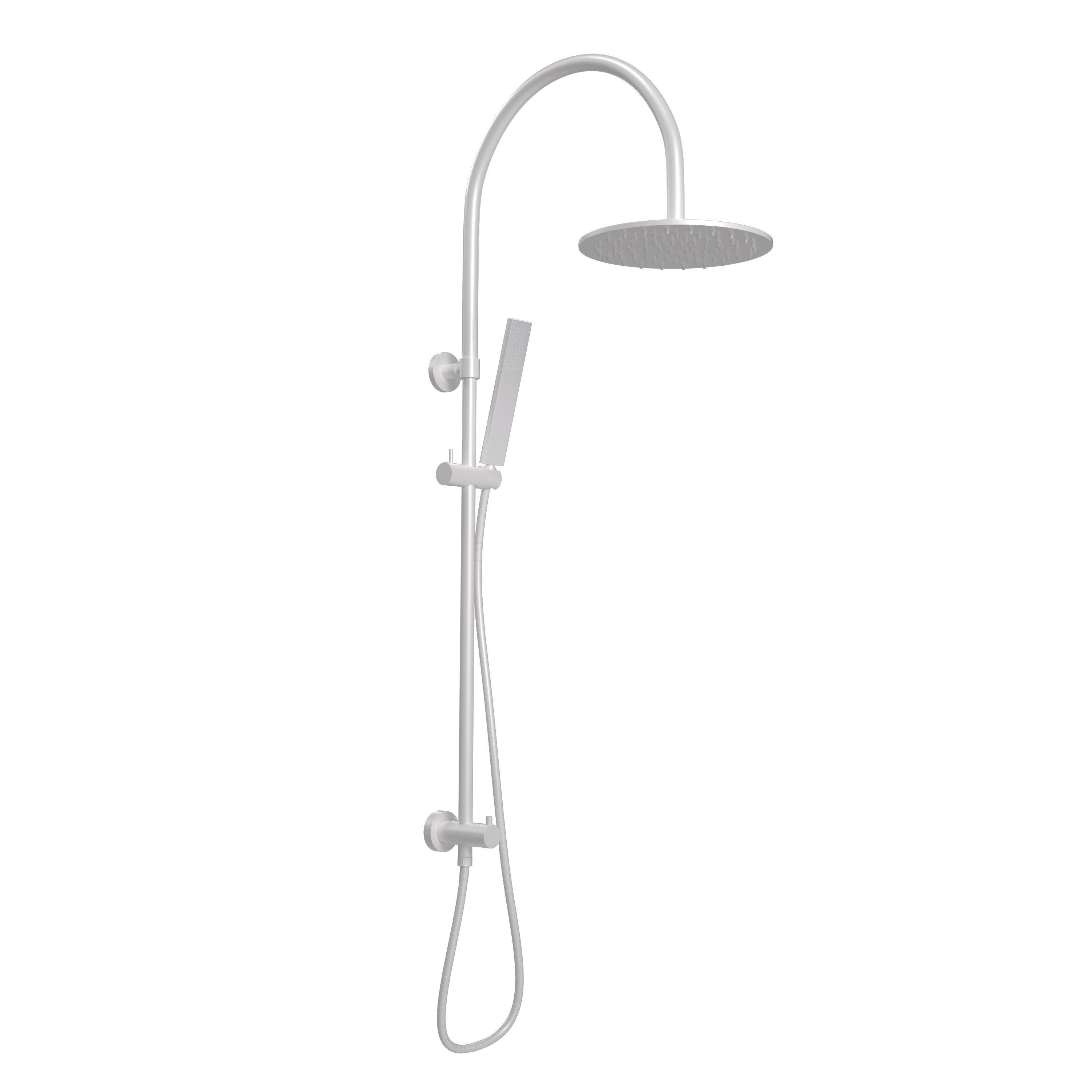 Elysian Gooseneck Shower Rail Set - White | ABI Interiors