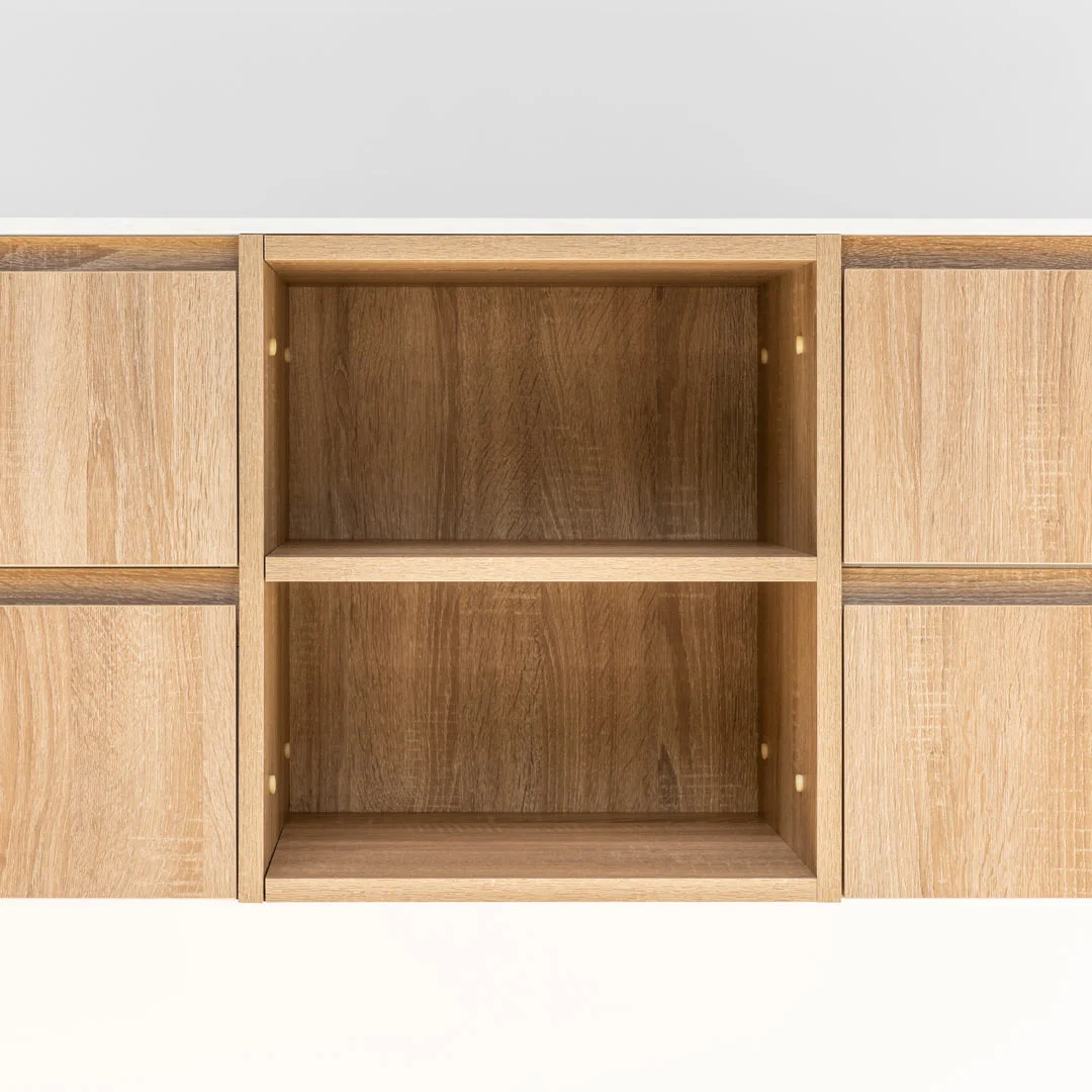 Addison 4-Drawer with Shelves 1614mm - White Ash Oak | ABI Interiors