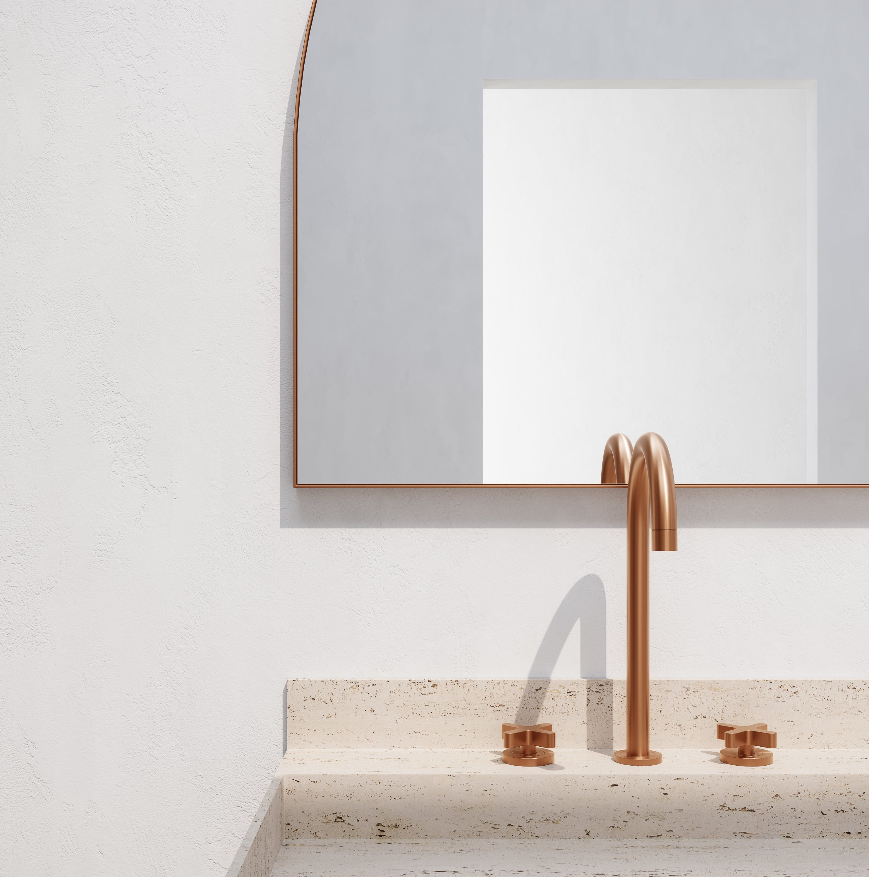 Cross Assembly Bench-Mounted Set - Brushed Copper | ABI Interiors