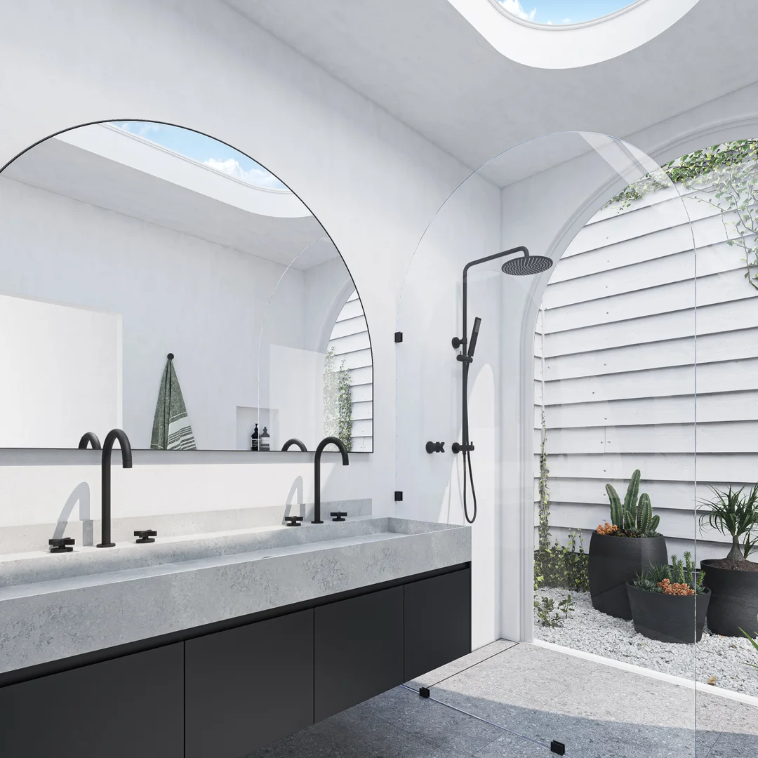 Cross Assembly Bench-Mounted Taps - Matte Black | ABI Interiors