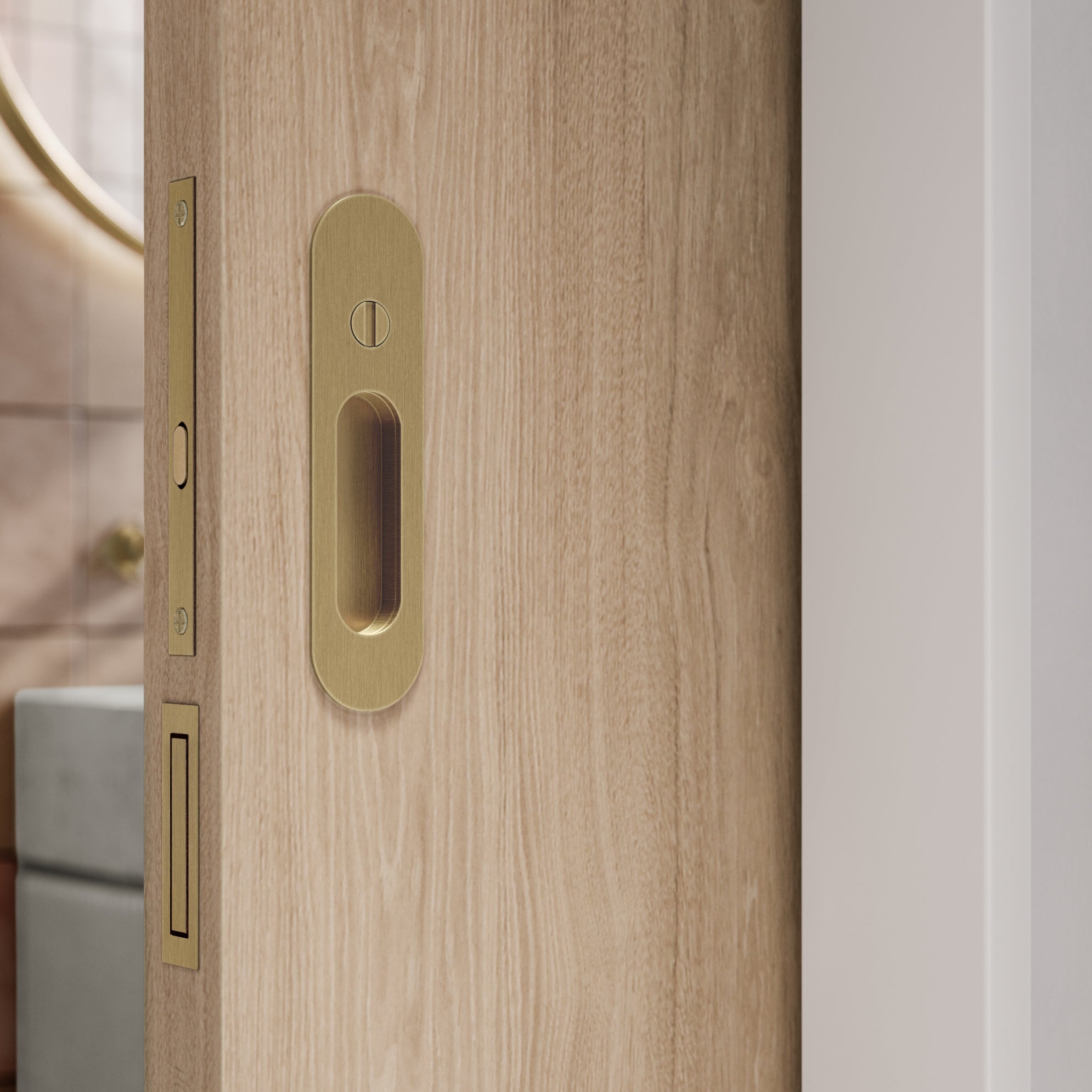 Cavity Slider Edge Pull - Brushed Brass - ABI Interiors UK