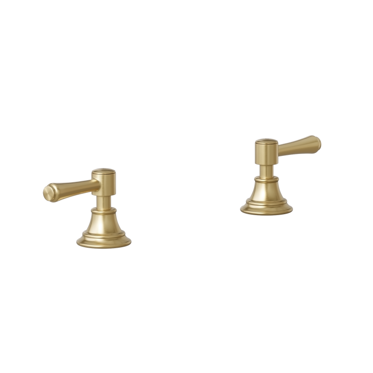 Kingsley Assembly Bench-Mounted Taps - Brushed Brass - ABI Interiors UK