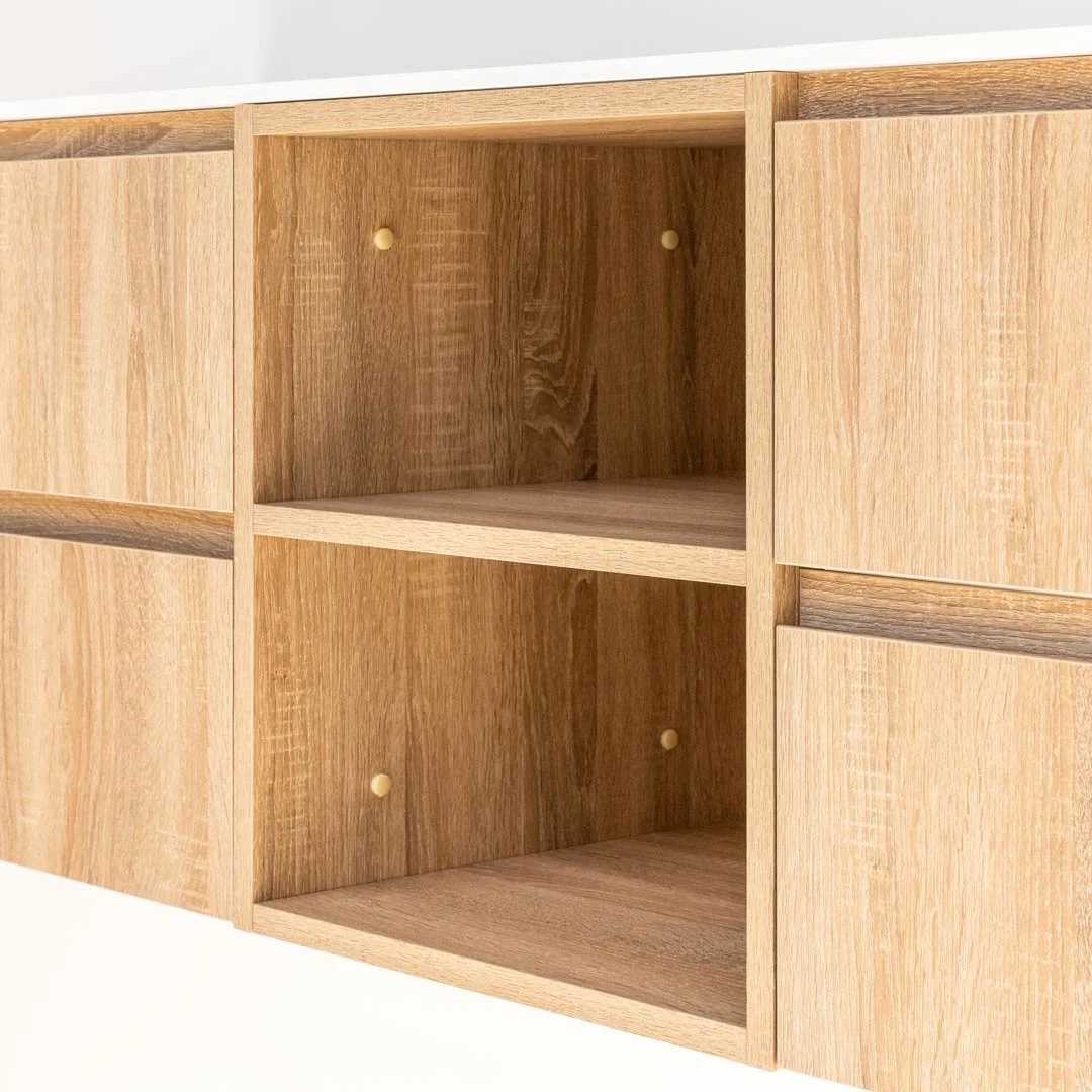 Addison 4-Drawer with Shelves 1614mm - White Ash Oak | ABI Interiors