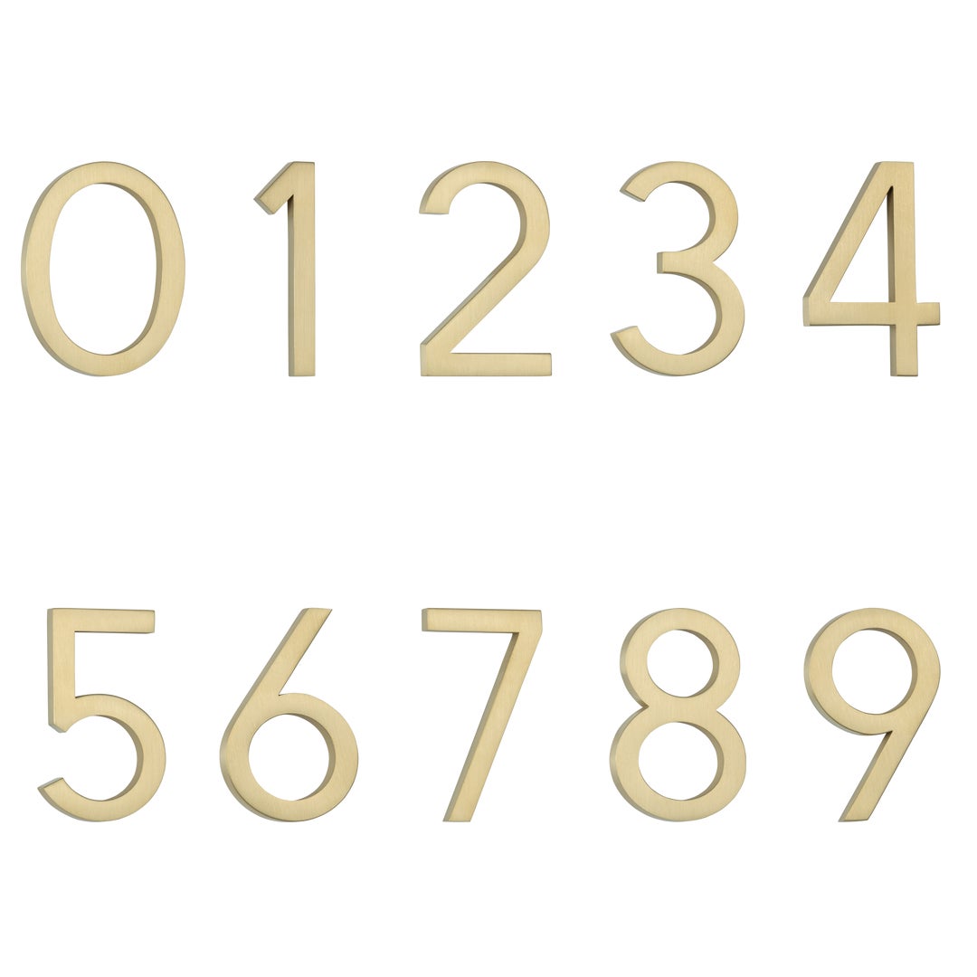 Brass Letters and Brass Numbers | Brushed Brass Signage | ABI Interiors