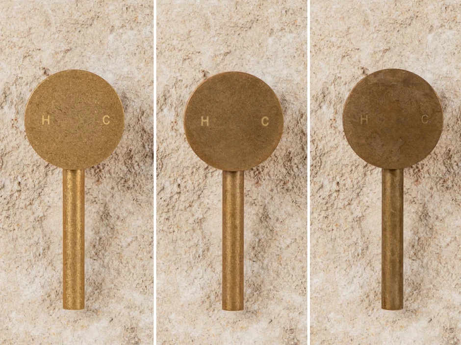 Colour Sample - Tumbled Aged Brass - Solid Brass | ABI Interiors