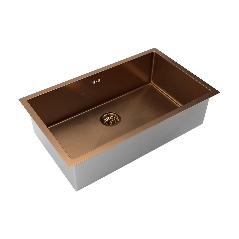 Vari - Single Sink 750mm - Brushed Copper (Rack/Overflow) | (NZ) ABI ...