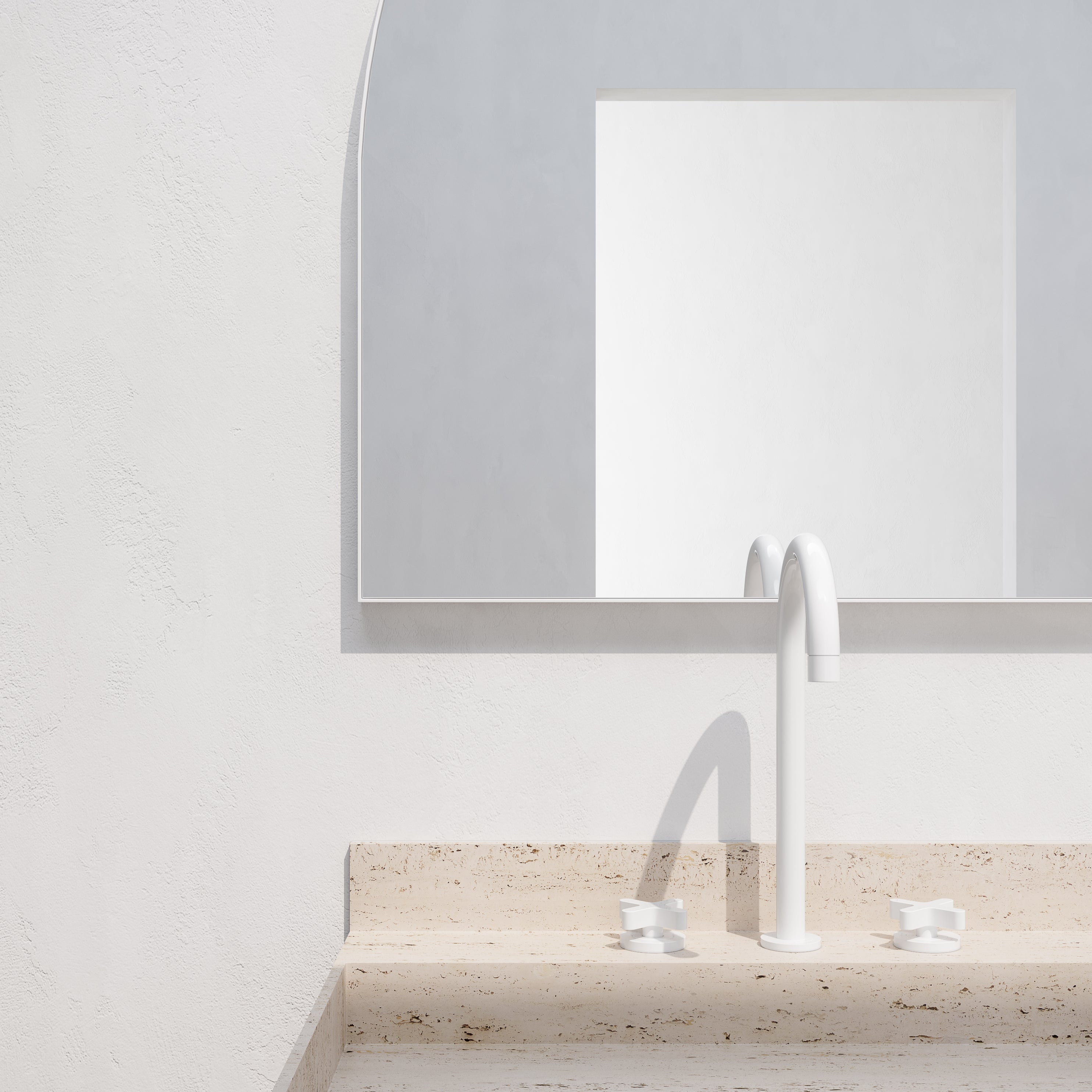 Cross Assembly Bench-Mounted Taps - White | (NZ) ABI Bathrooms & Interiors