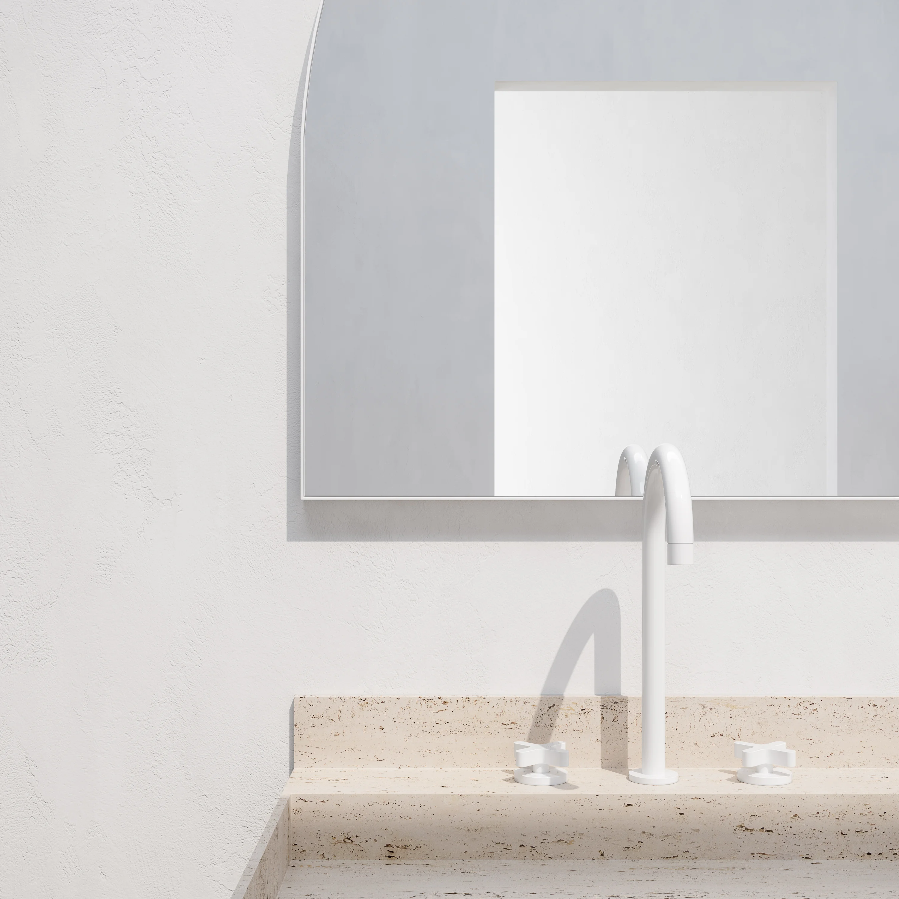 Cross Assembly Bench-Mounted Taps - White - ABI Interiors UK