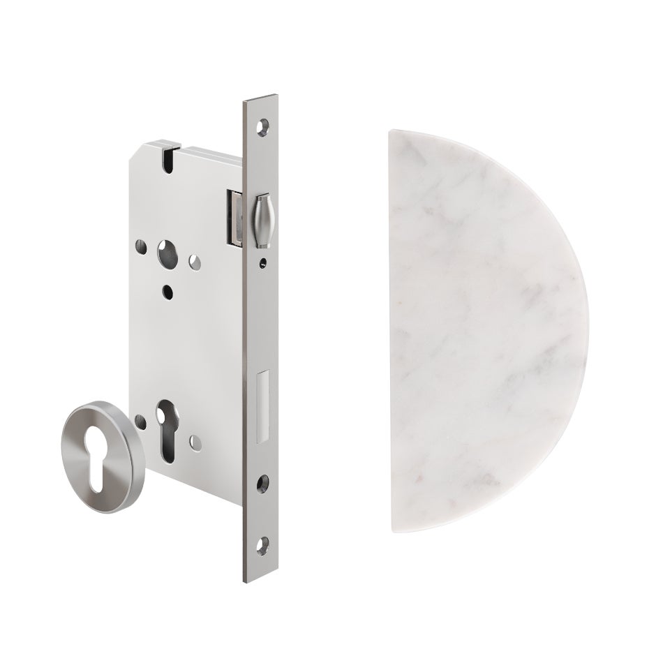 Carrara Half Moon Entry Door Pull & Lock Set | ABI Interiors